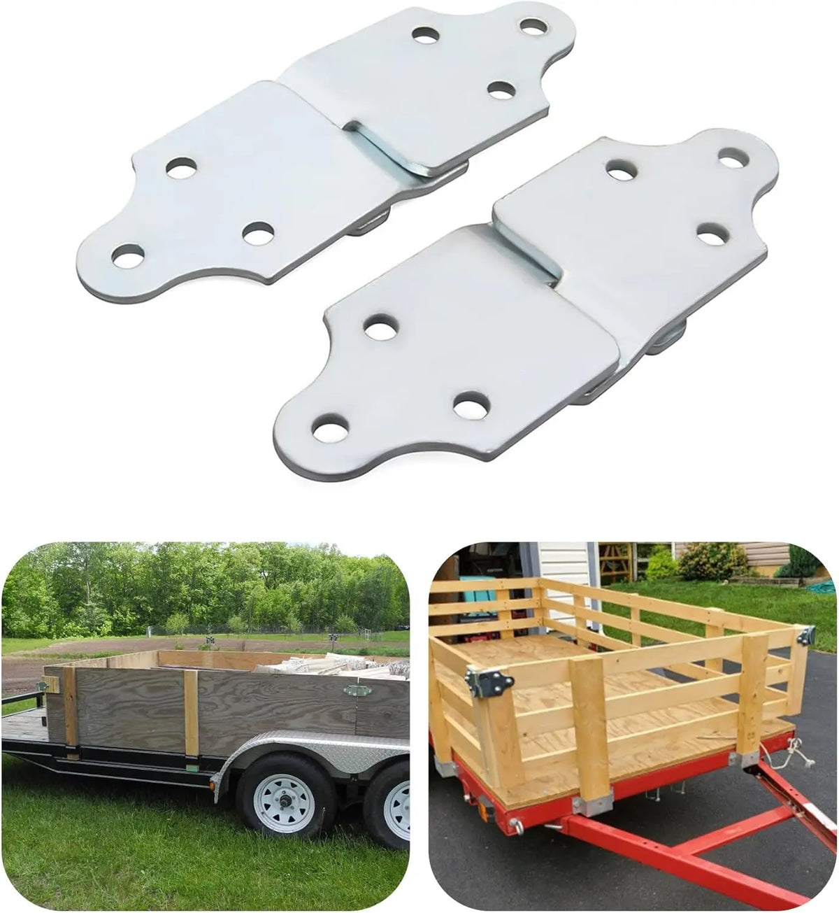 ELITEWILL 2 Sets Trailer Boards Panel Sides Straight Brackets, Latch R ...