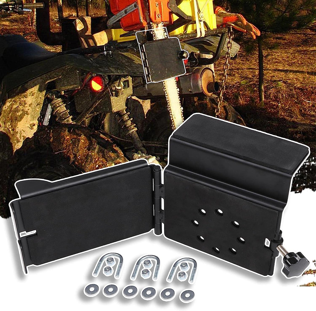 ELITEWILL ATV Chainsaw Mount Bracket Holder Rack Saw Press Carrier with ...